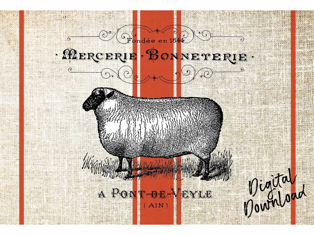 Sheep Textile Digital Download, Sheep Textile, Sheep Decoupage Paper ...