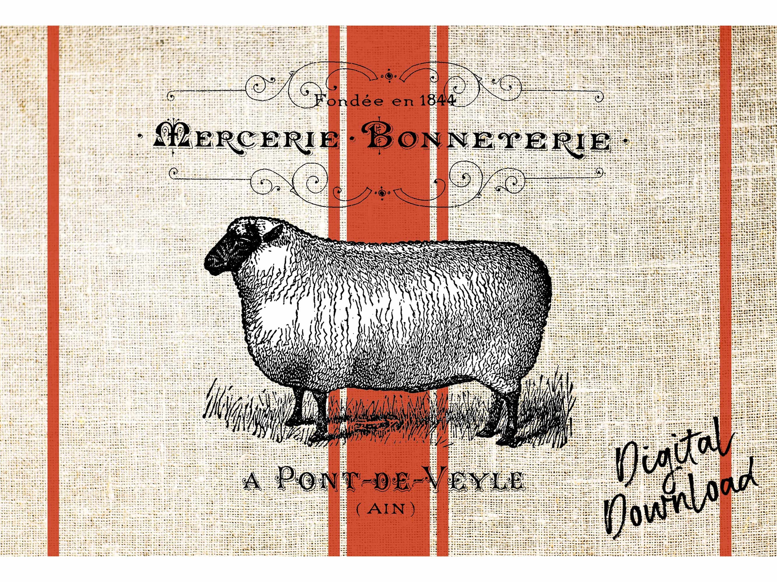 Sheep Textile Digital Download, Sheep Textile, Sheep Decoupage Paper ...