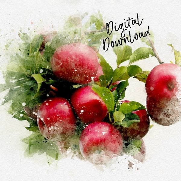 Red Apple Print - Etsy