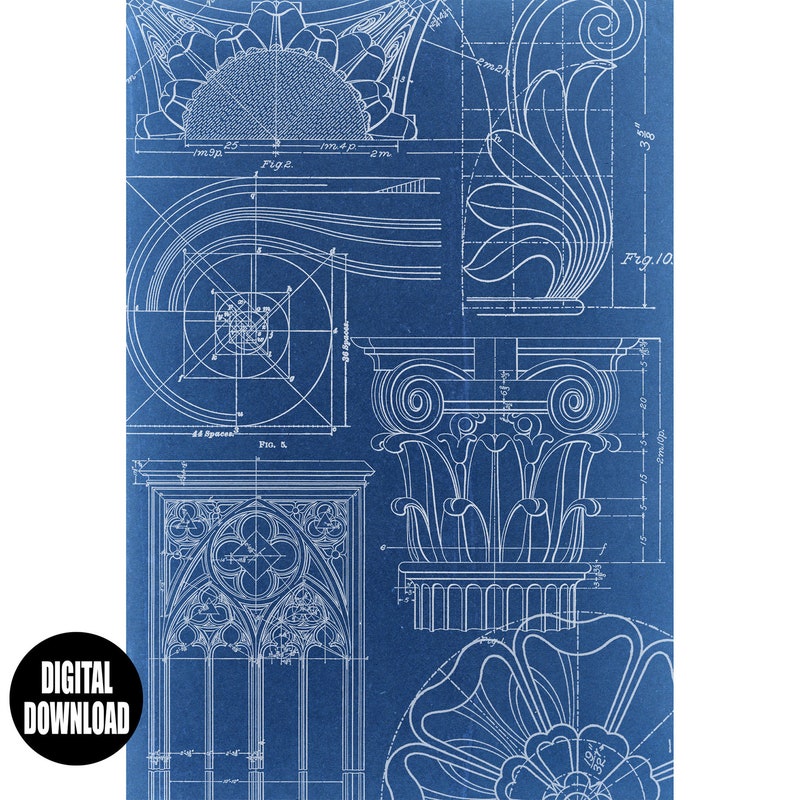 Antique Blueprint - Etsy
