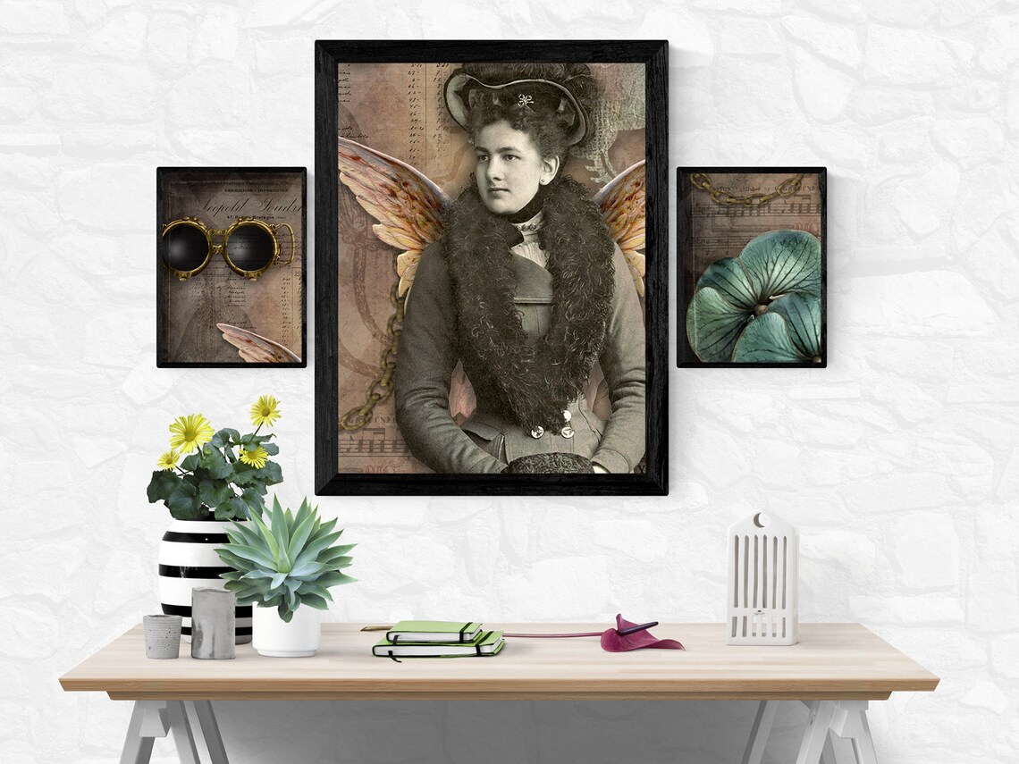 Steampunk Lady Angel Digital Download, Steampunk Angel Printable ...
