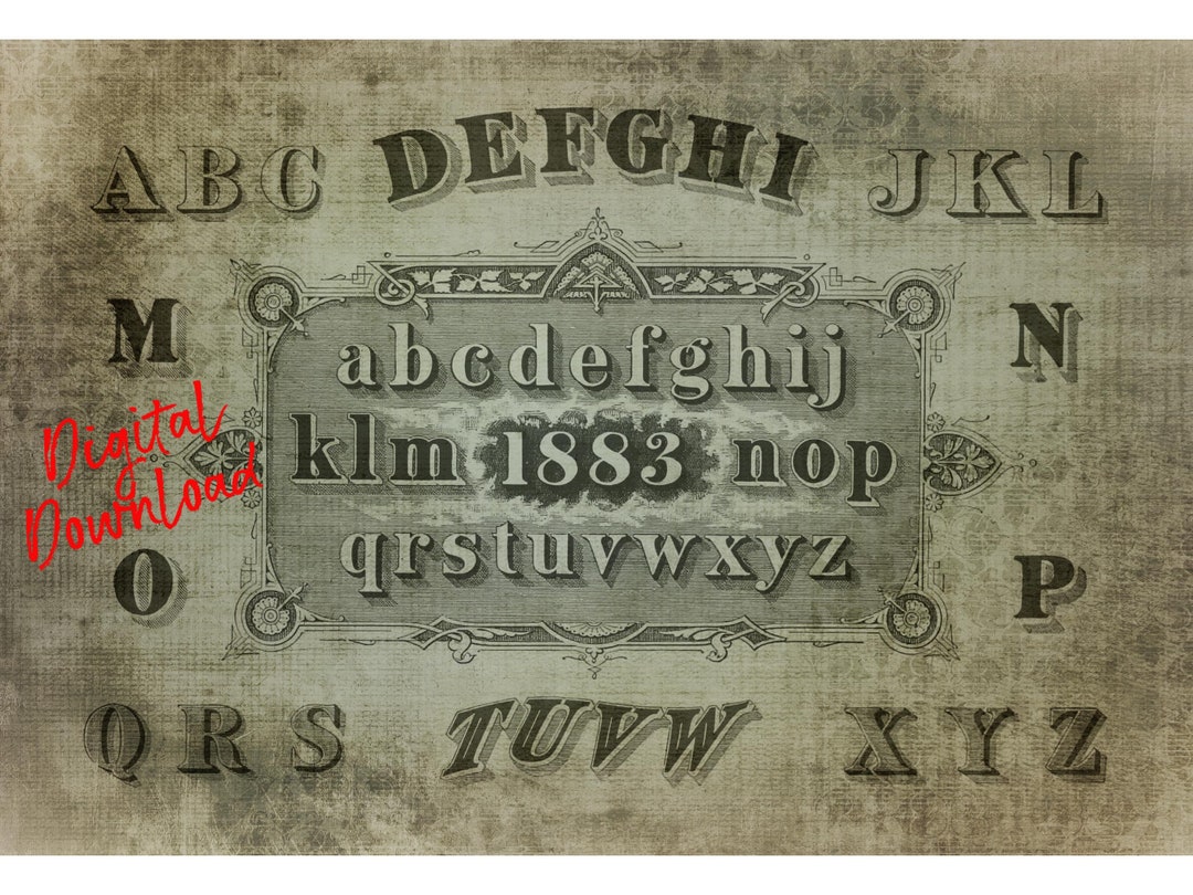 Vintage Alphabet Digital Download, Vintage Alphabet Printable, Vintage ...