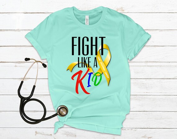 Fight Like A Kid Childhood Cancer Awareness Shirt | Etsy