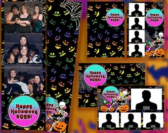 Skeleton Halloween Photo Booth Template 4X6 Strip Custom - Etsy
