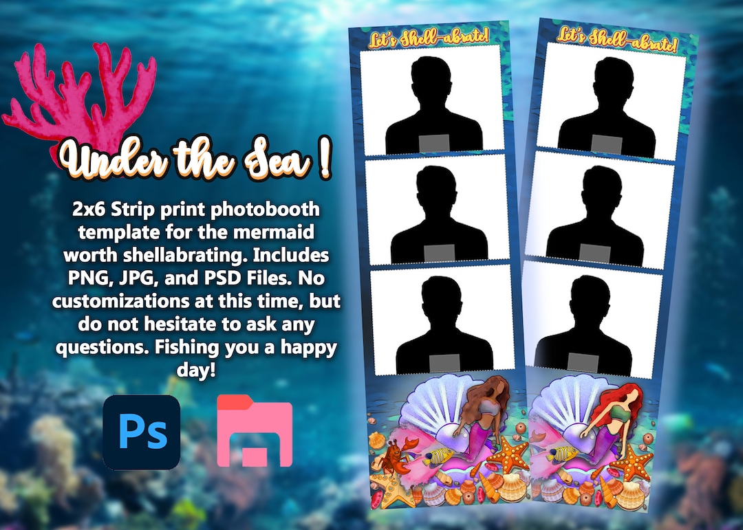 2x6 Under the Sea Mermaid Photo Booth Template - Etsy