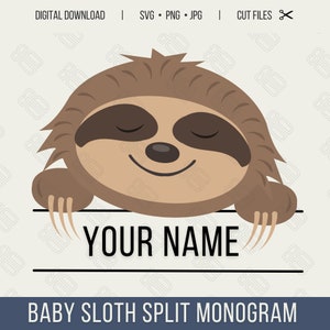 Baby Sloth SVG Bundle & Sloth Clipart • Sloth Gifts and Nursery Wall ...