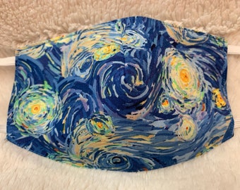 Van Gogh Starry Night Face Mask - Etsy