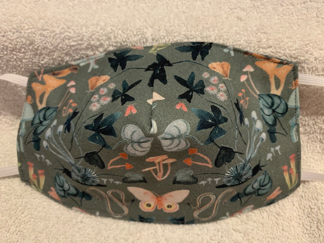 Moths & Mushrooms Mask - Etsy