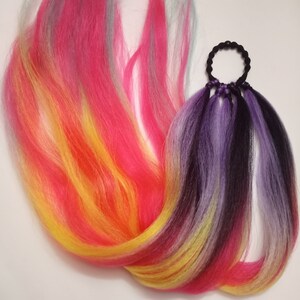 Festival Hair, Ponytail Extension, Rave Hair, Ponytail Wig, Blue Hair ...