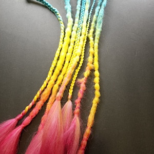 Festival Hair, Synthetic Dreads, Multi-colored Dreads, Single Ended ...