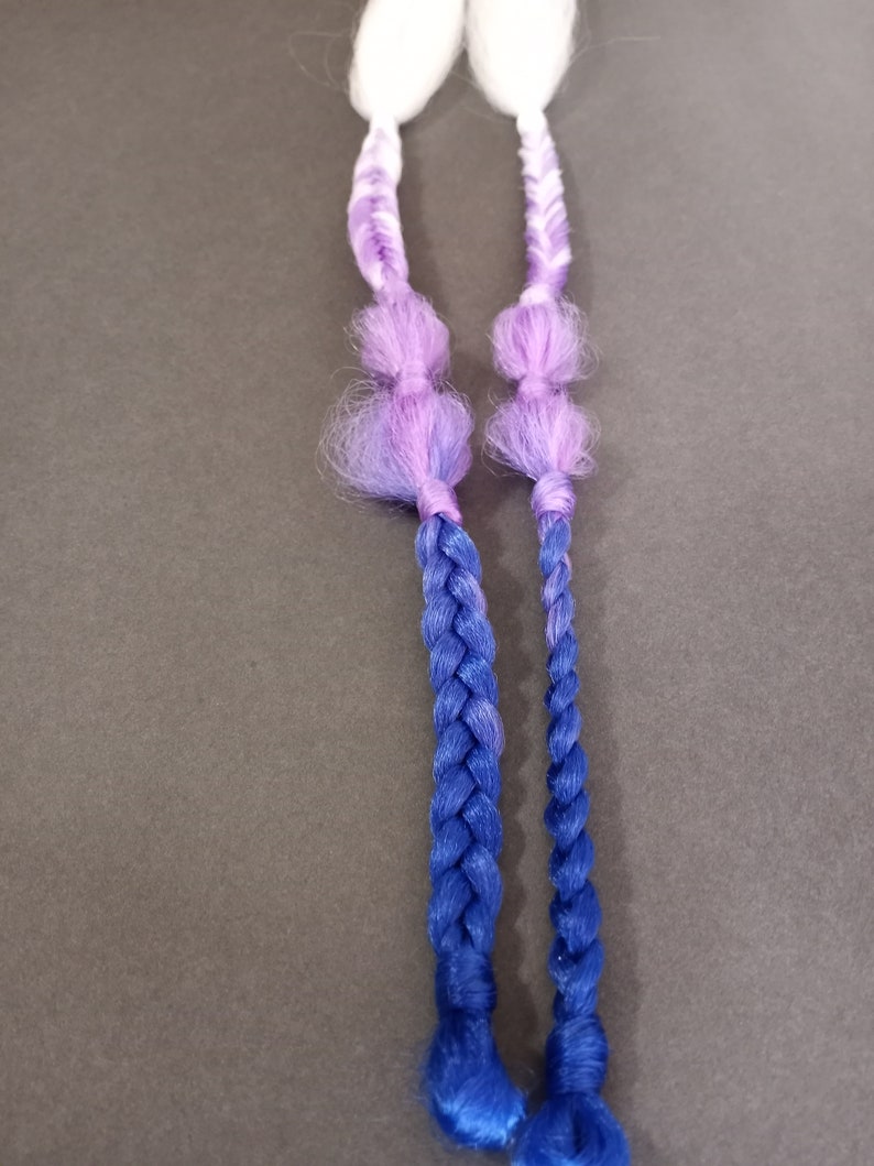 Synthetic Braids rainbow Hair Fancy Fishtail Blue Braids - Etsy