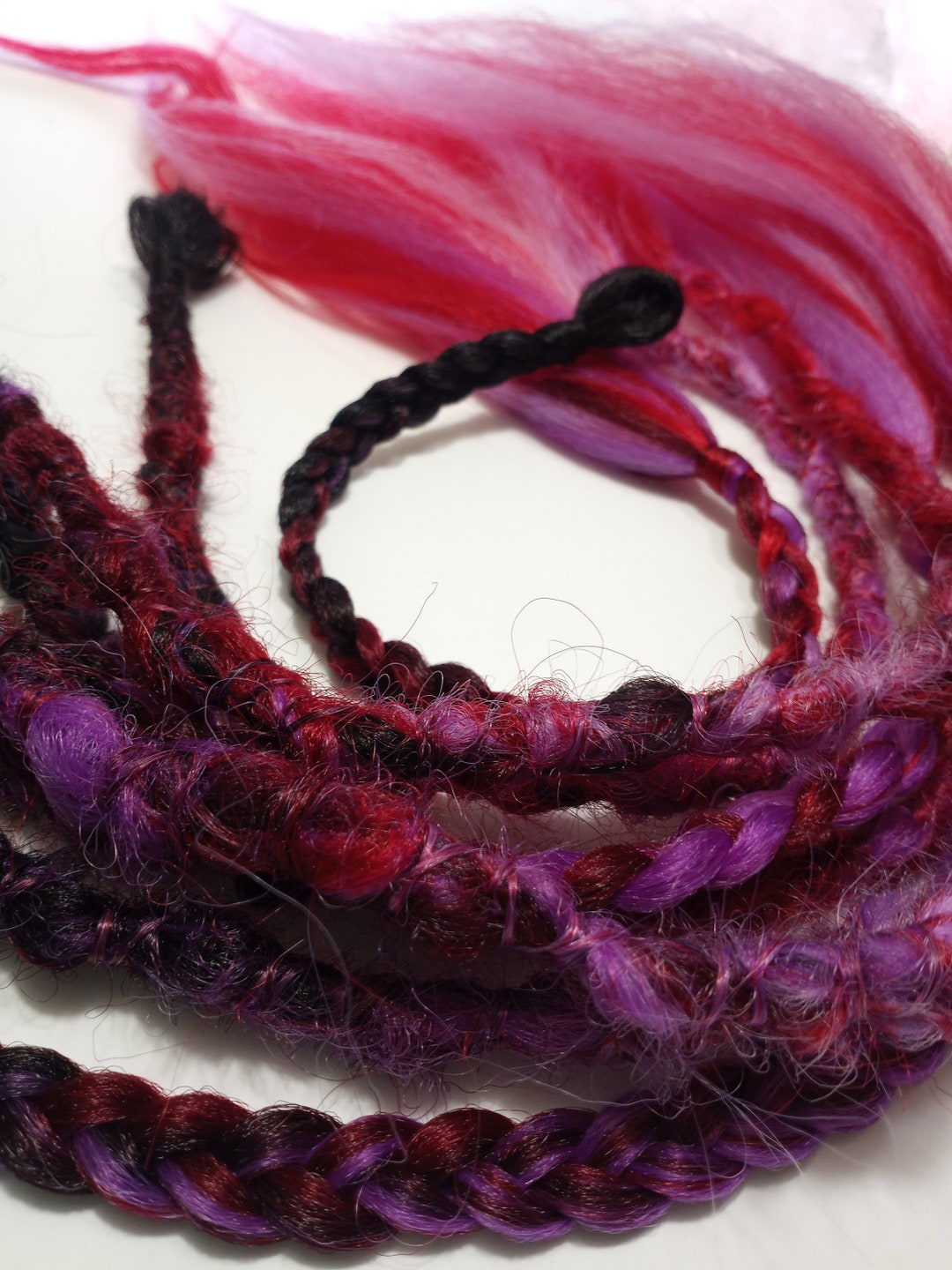 Festival Hair, Synthetic Dreads, Multi-colored Dreads, Single Ended ...