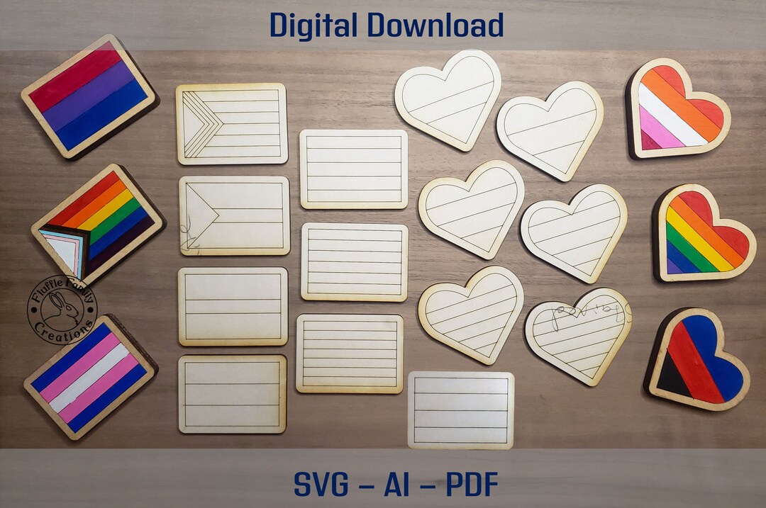 Pride Magnets Digital Download - 8 Flag Patterns, 6 Heart Patterns ...
