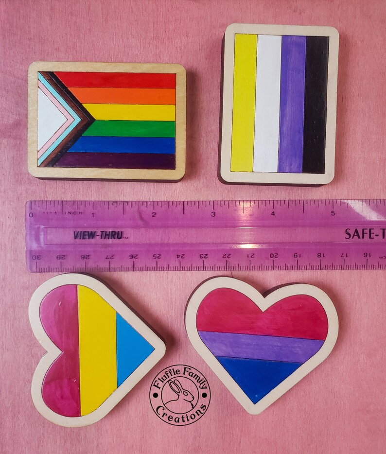 Pride Magnets Flag and Heart Shaped LGBTQ Pride Magnets - Etsy