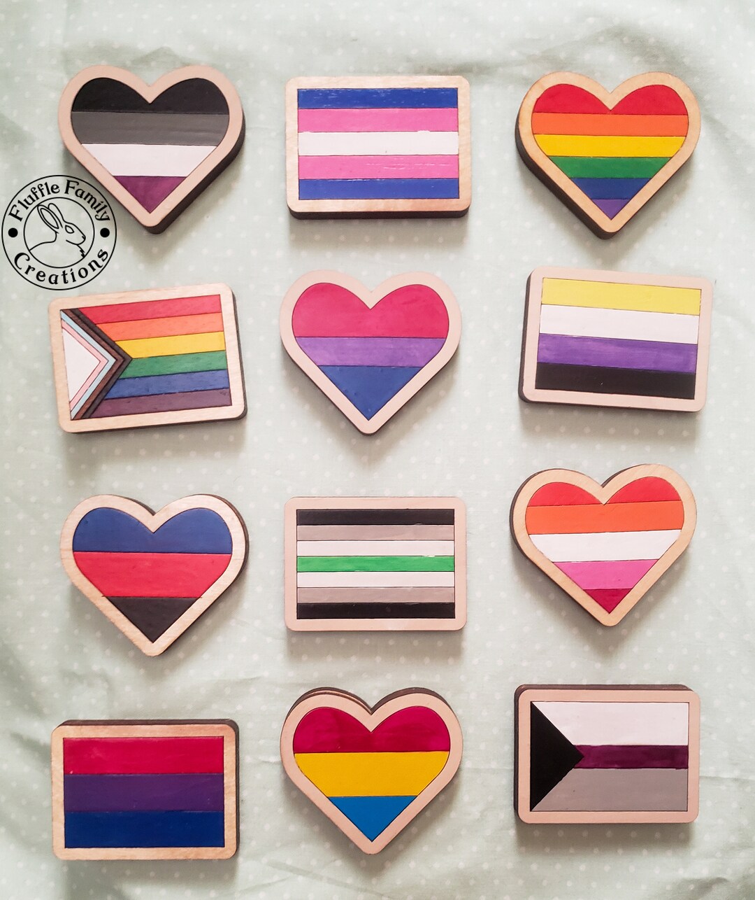 Pride Magnets Flag and Heart Shaped LGBTQ Pride Magnets - Etsy