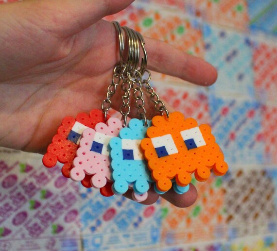Pac-man Perler Keychains - Etsy
