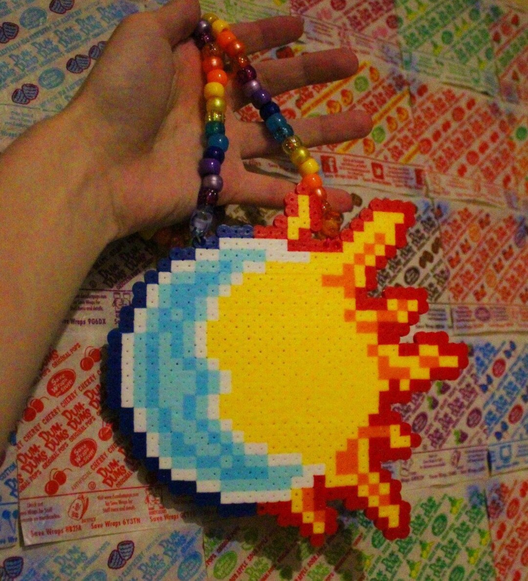 Sun & Moon Kandi Perler Necklace - Etsy