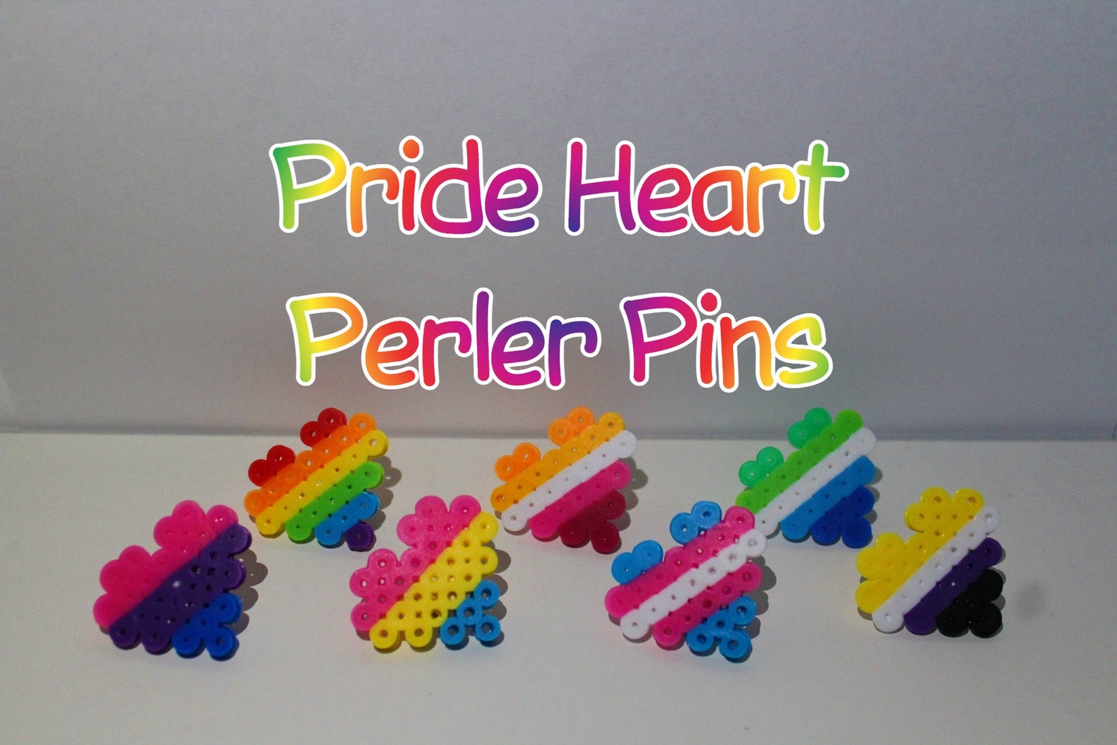 Pride Heart Perler Pins | Etsy