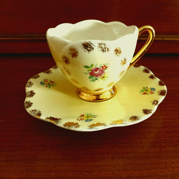 Yellow Rose Tea Cup - Etsy