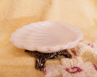 Milk Glass Shell Dish | Etsy