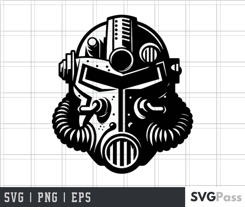 Fallout Brotherhood of Steel Helmet SVG | SVG Cricut Cut File ...
