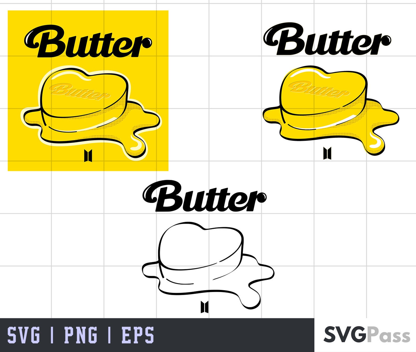 BTS Butter | BTS Clipart | SVG Cricut Cut Files | Silhouette Cut Files ...
