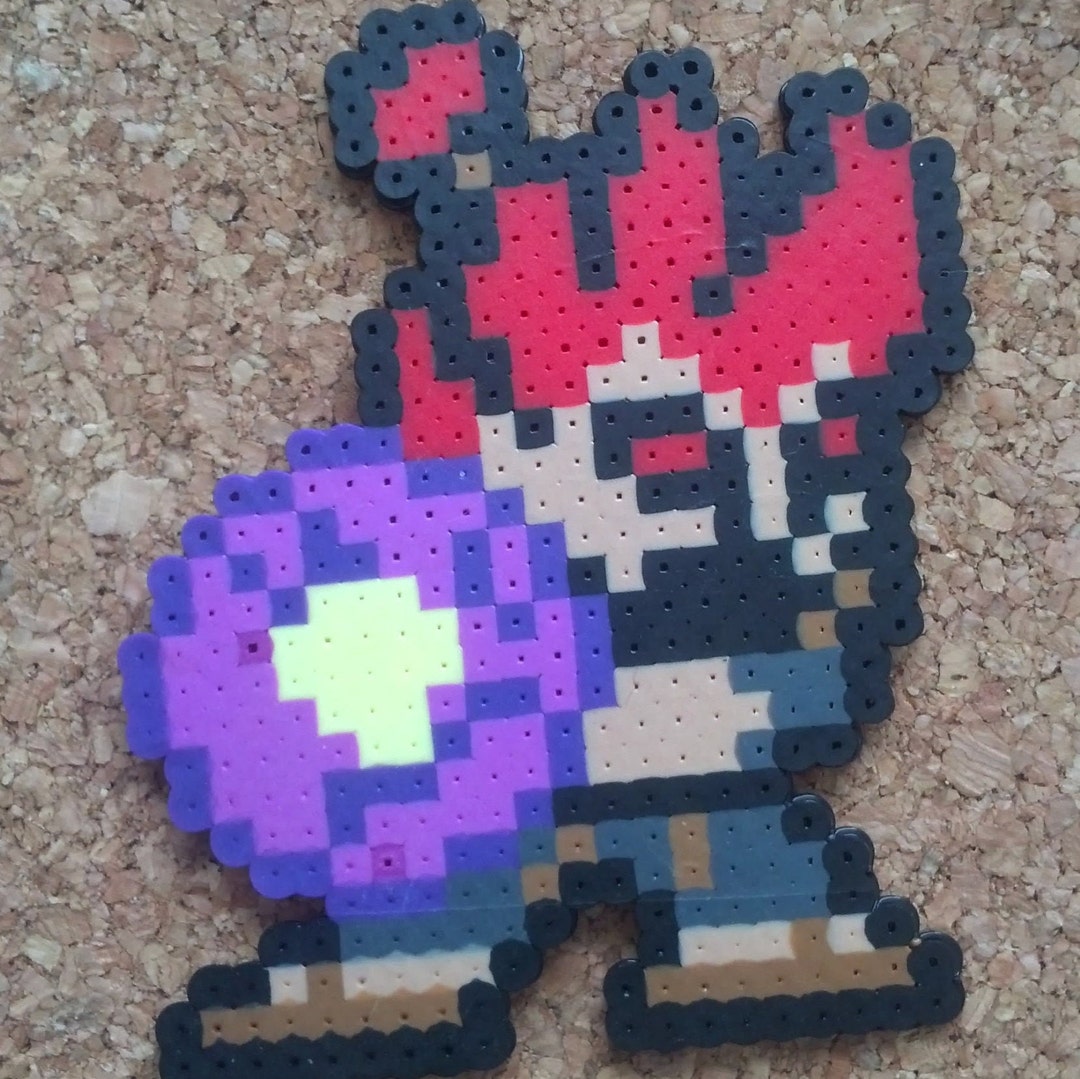 Akuma Fireball Street Fighter Perler Bead Sprite - Megaman Style - Etsy