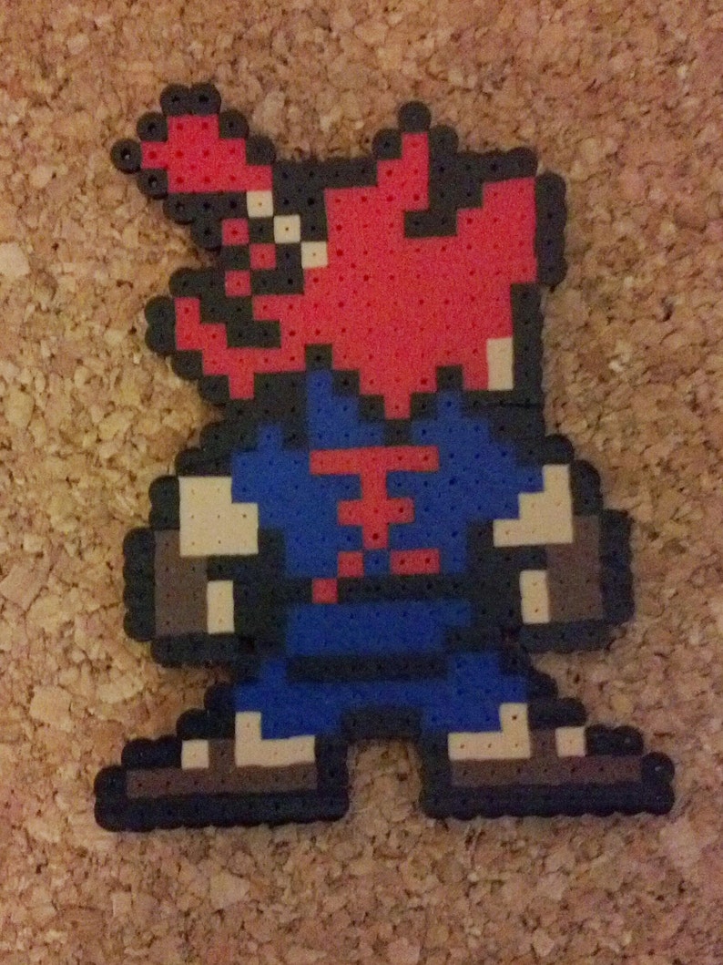 Akuma Street Fighter Perler Bead Sprite - Megaman Style - Etsy