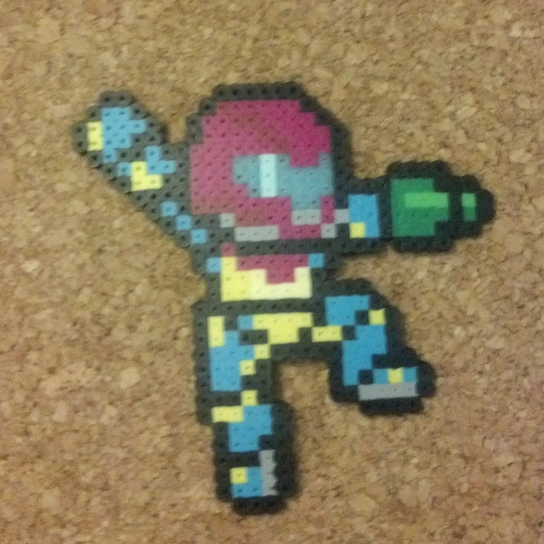 Samus Aran Smash Bros Metroid Perler Bead Sprite - Megaman Style - Etsy