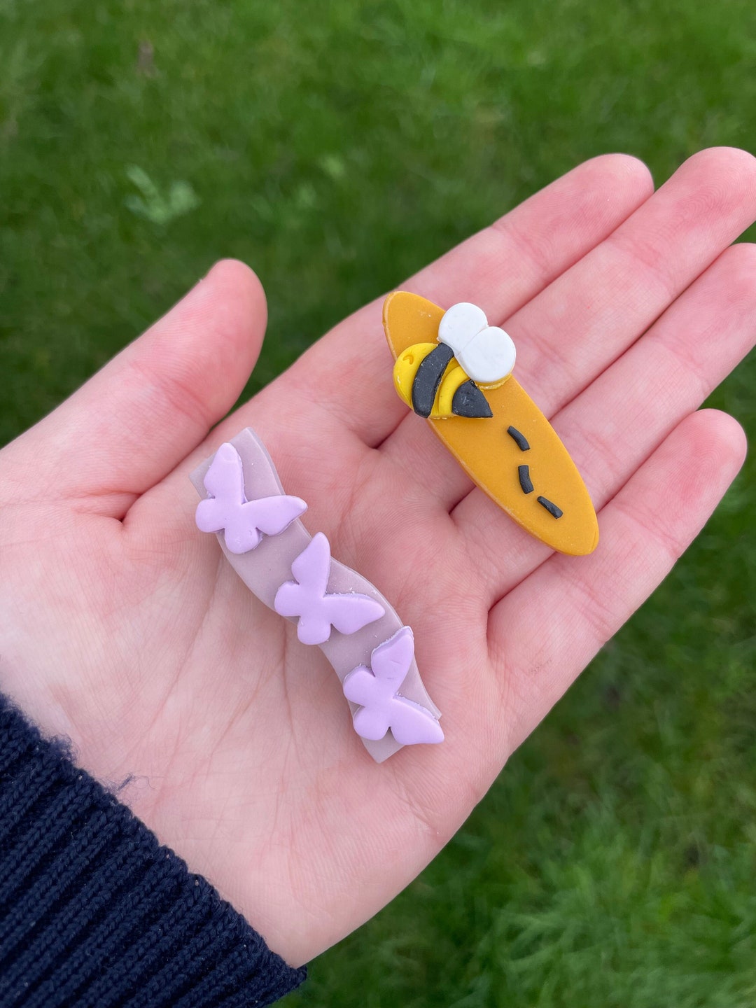 Butterfly Bee Polymer Clay Hair Clip | Unique Unusual Hair Slide ...