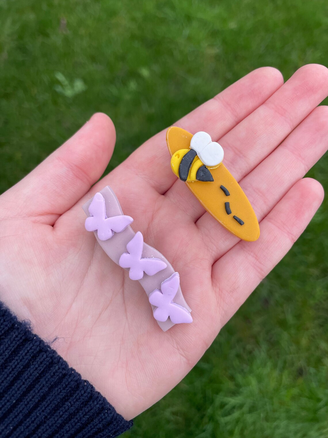 Butterfly Bee Polymer Clay Hair Clip | Unique Unusual Hair Slide ...