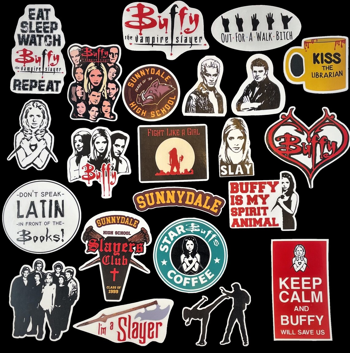 Buffy Inspired Stickers Buffy the Vampire Slayer Inspired - Etsy