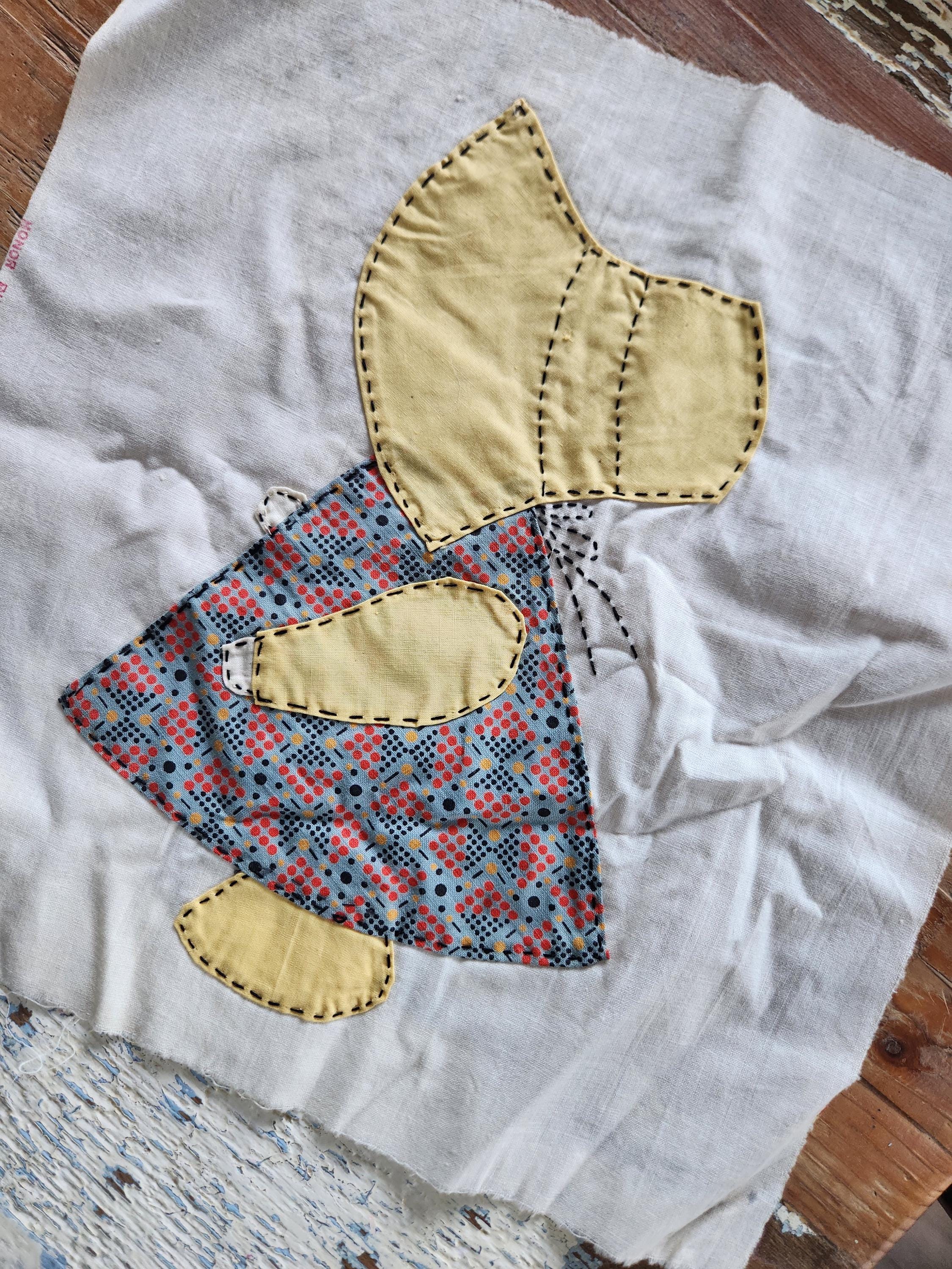 Vintage Sunbonnet Sue Dutch Girl Quilt Block #2 - Etsy