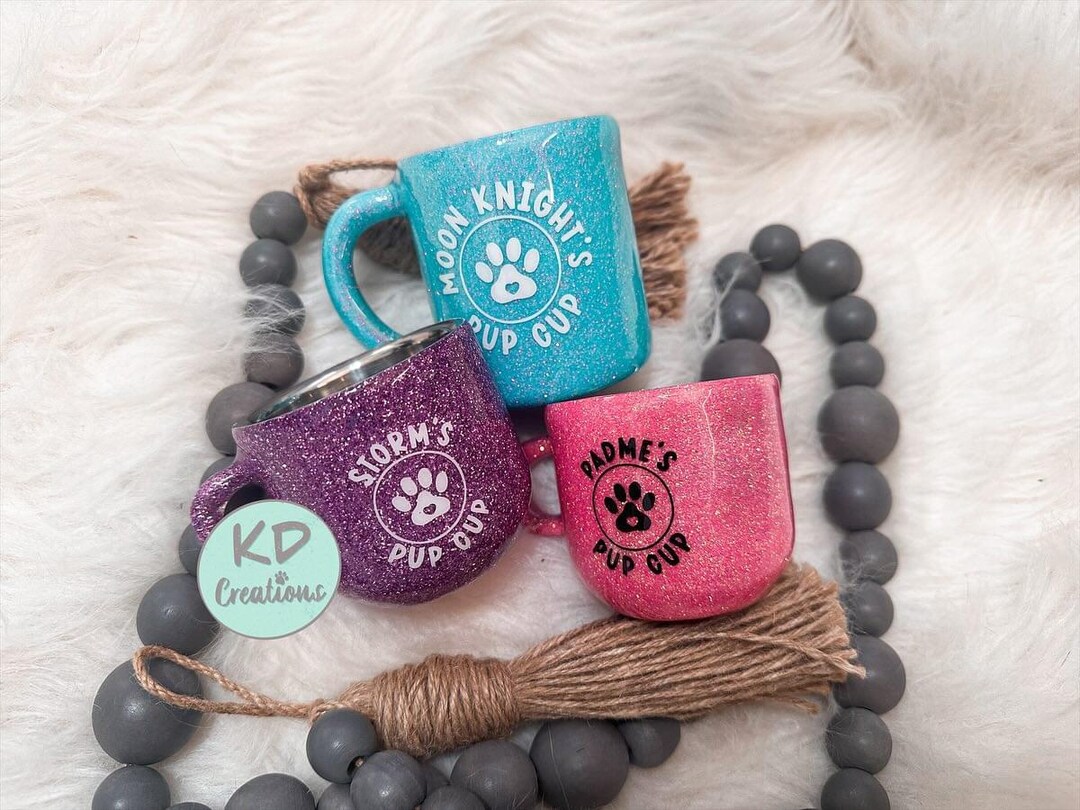 Reusable Personalized Glitter Pup Cup, Pup Cup, Custom Pup Cup ...