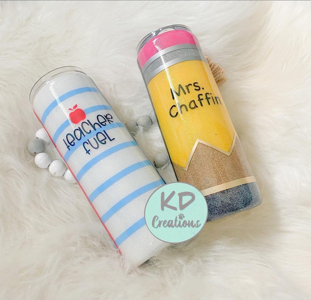 Glitter Custom Pencil/notebook Split Tumbler, Personalized Pencil ...
