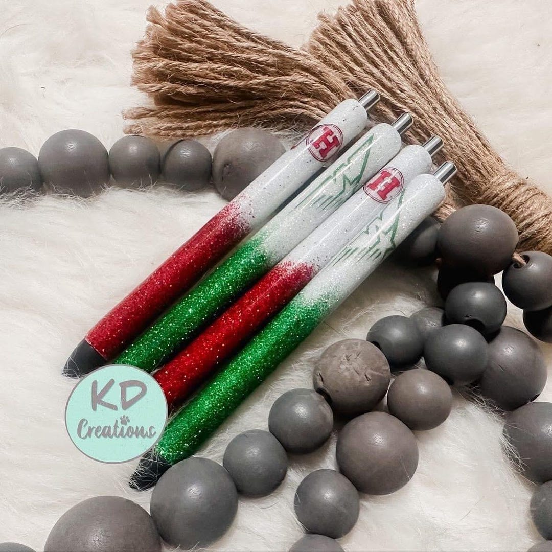 Custom Glitter School Logo Pen, Glitter Pens, Personalized Pens ...