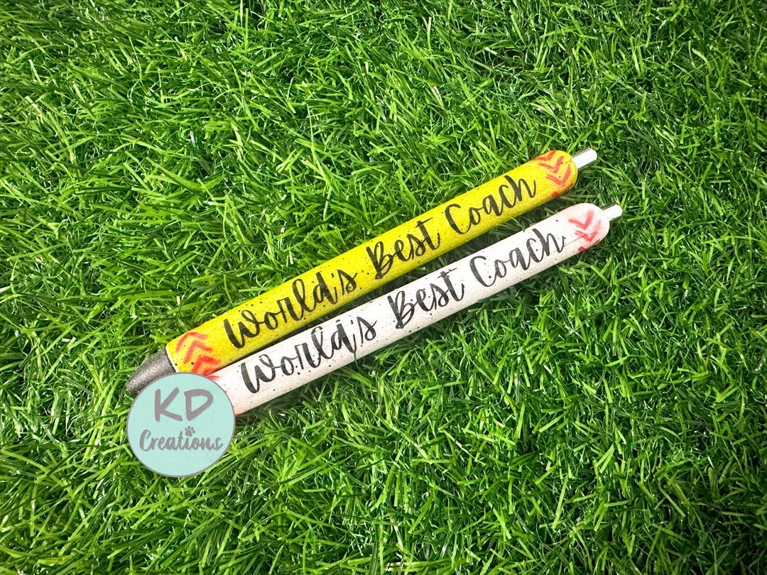 Custom Softball Baseball Coach Pens, Glitter Pens, Personalized Pens ...
