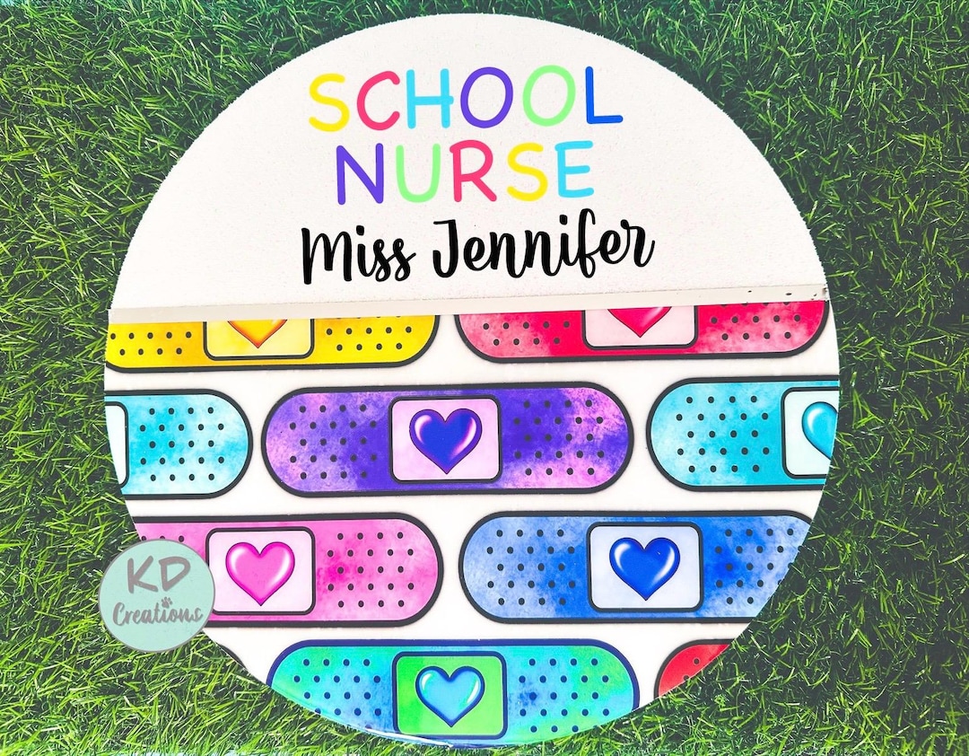 Personalized School Nurse Door Sign, Door Hanger, School Sign, Nurse ...