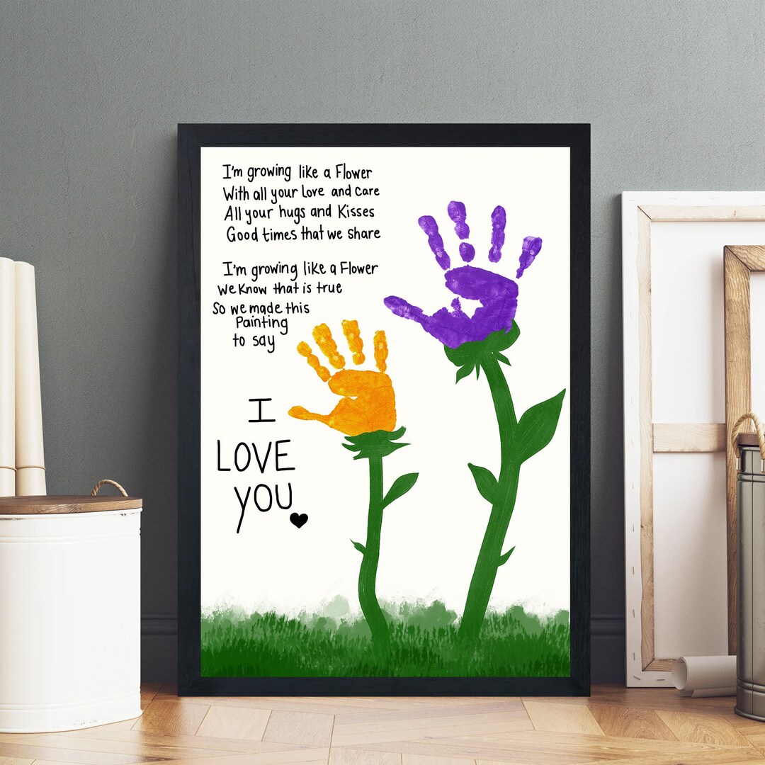 I'm Growing Like a Flower Handprint Art Mother's Day - Etsy