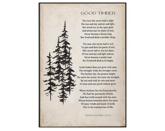 Good Timber Poem - Etsy