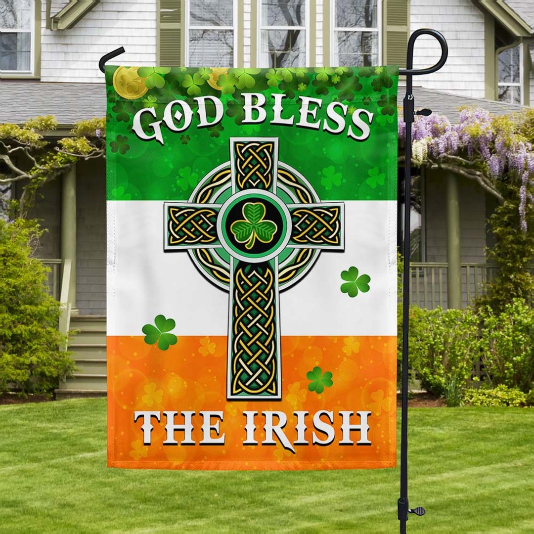 Irish Celtic Cross Flag God Bless the Irish Flag St Patricks - Etsy