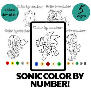Color by Number Kids, Sonic the Hedgehog, Color by Numbers, Perfect ...