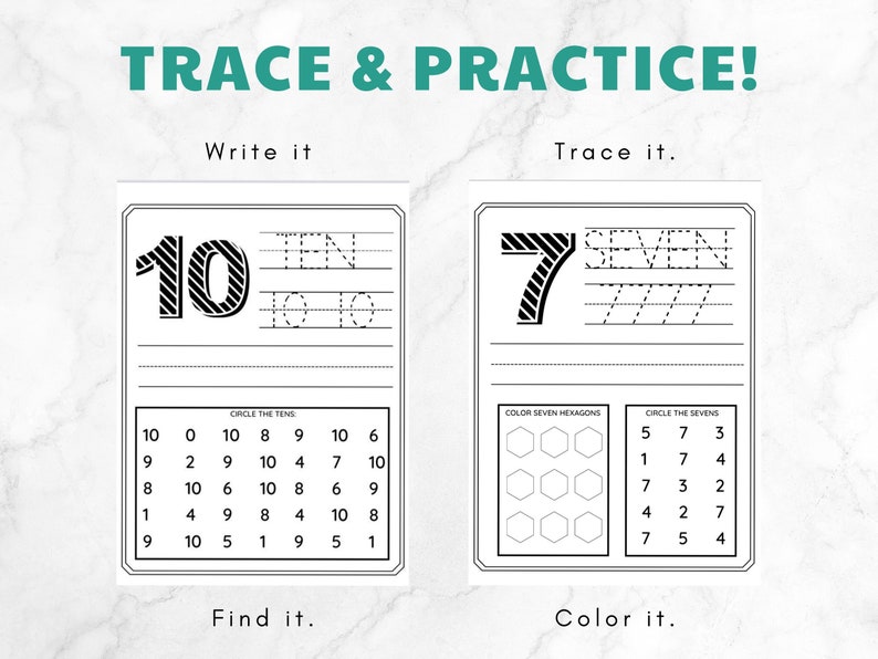 Tracing Numbers Workbook 1-20: Preschool Handwriting Practice (digital ...