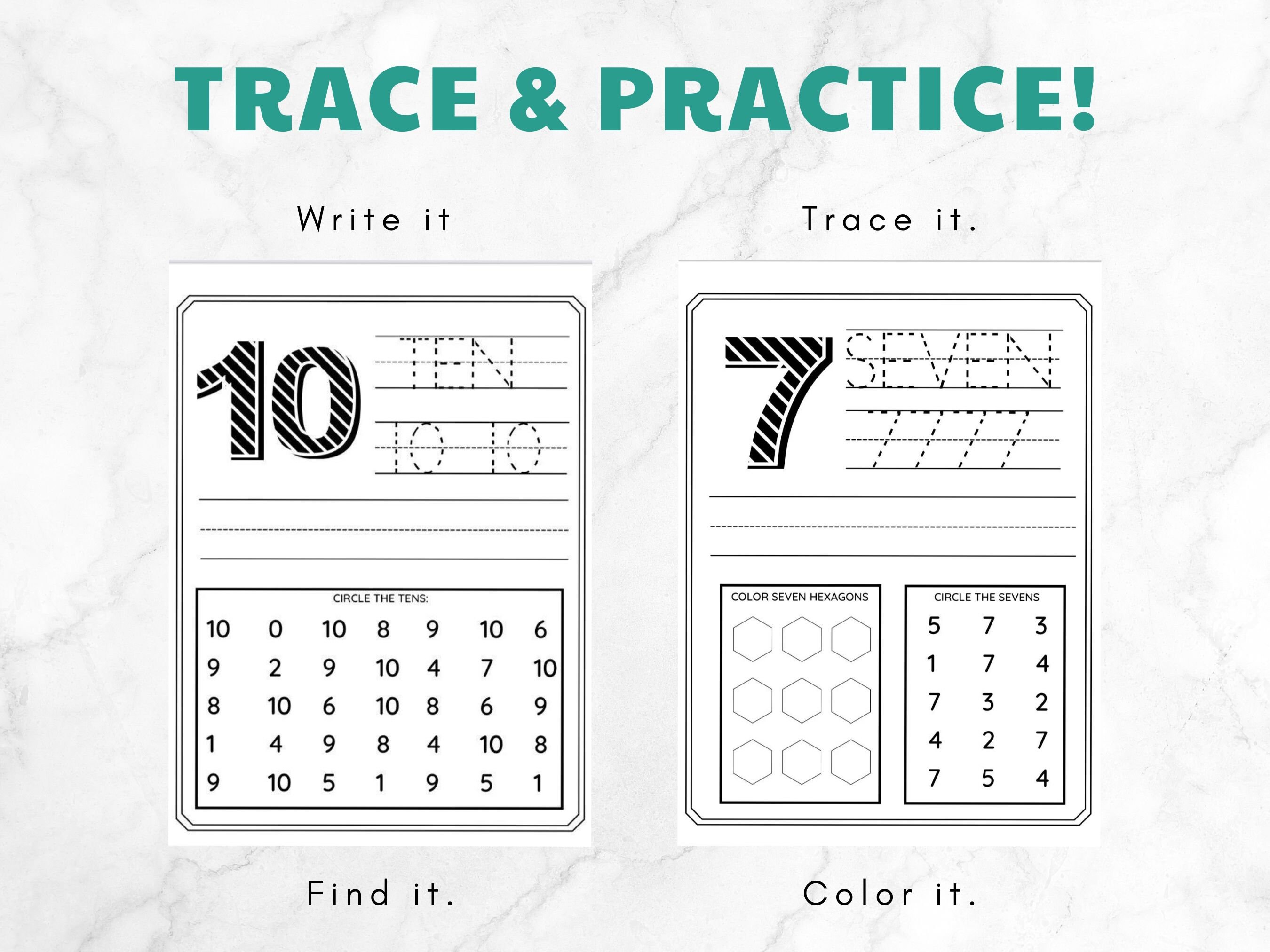 Tracing Numbers Workbook 1-20: Preschool Handwriting Practice (digital ...