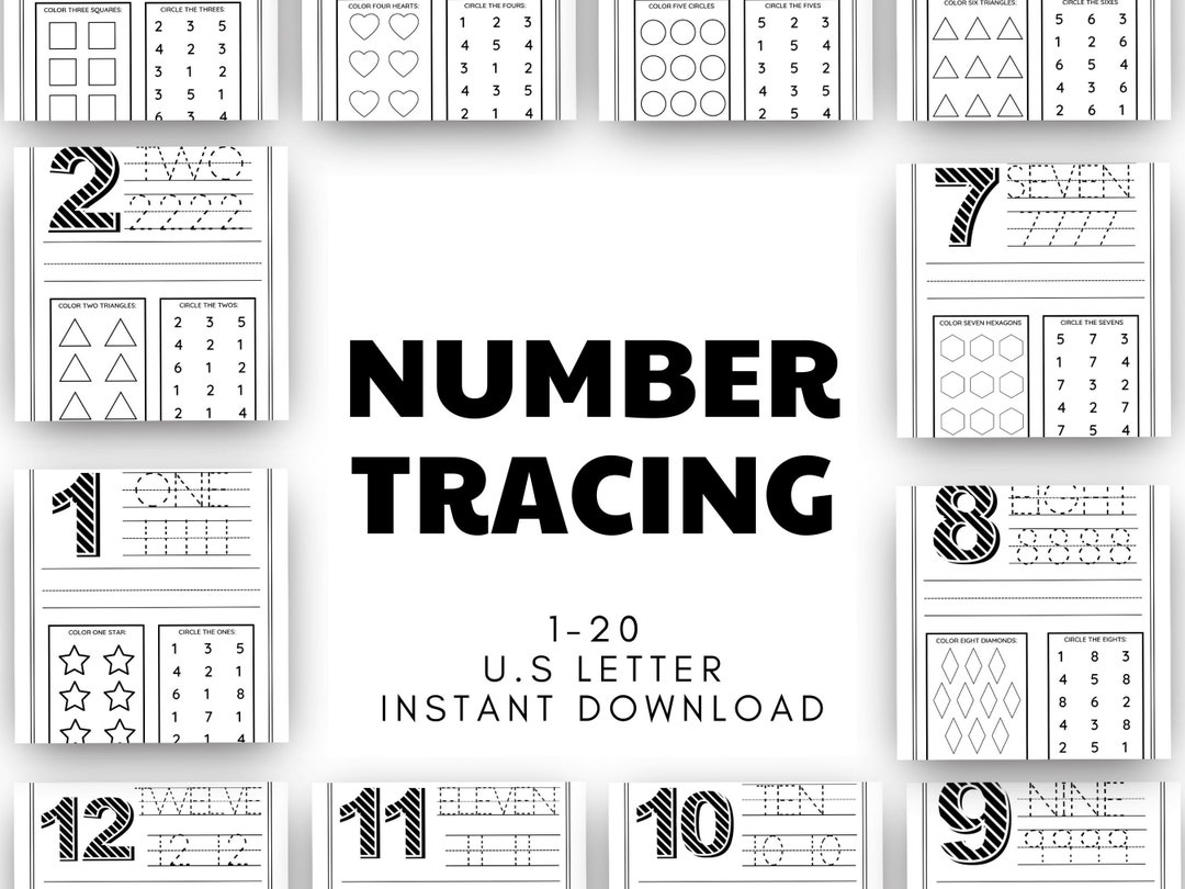 Tracing Numbers Workbook 1-20: Early Learning, Handwriting Practice for ...