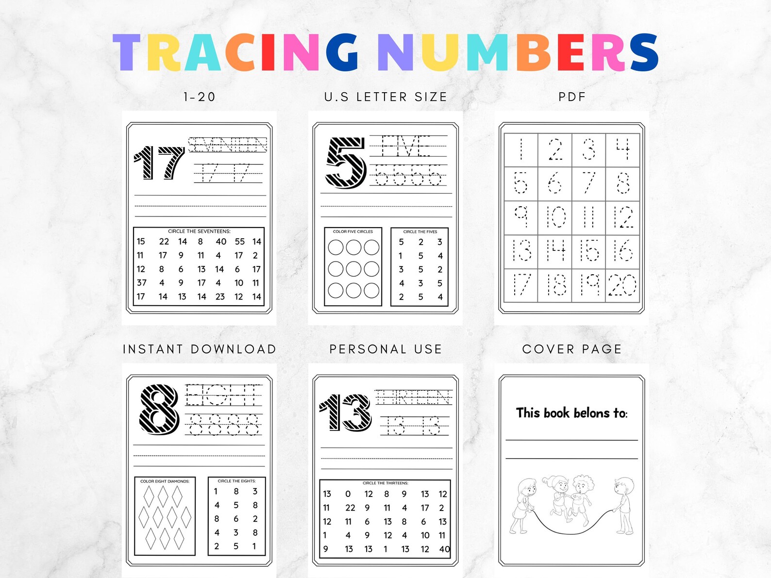 Tracing Numbers Workbook 1-20: Early Learning, Handwriting Practice for ...