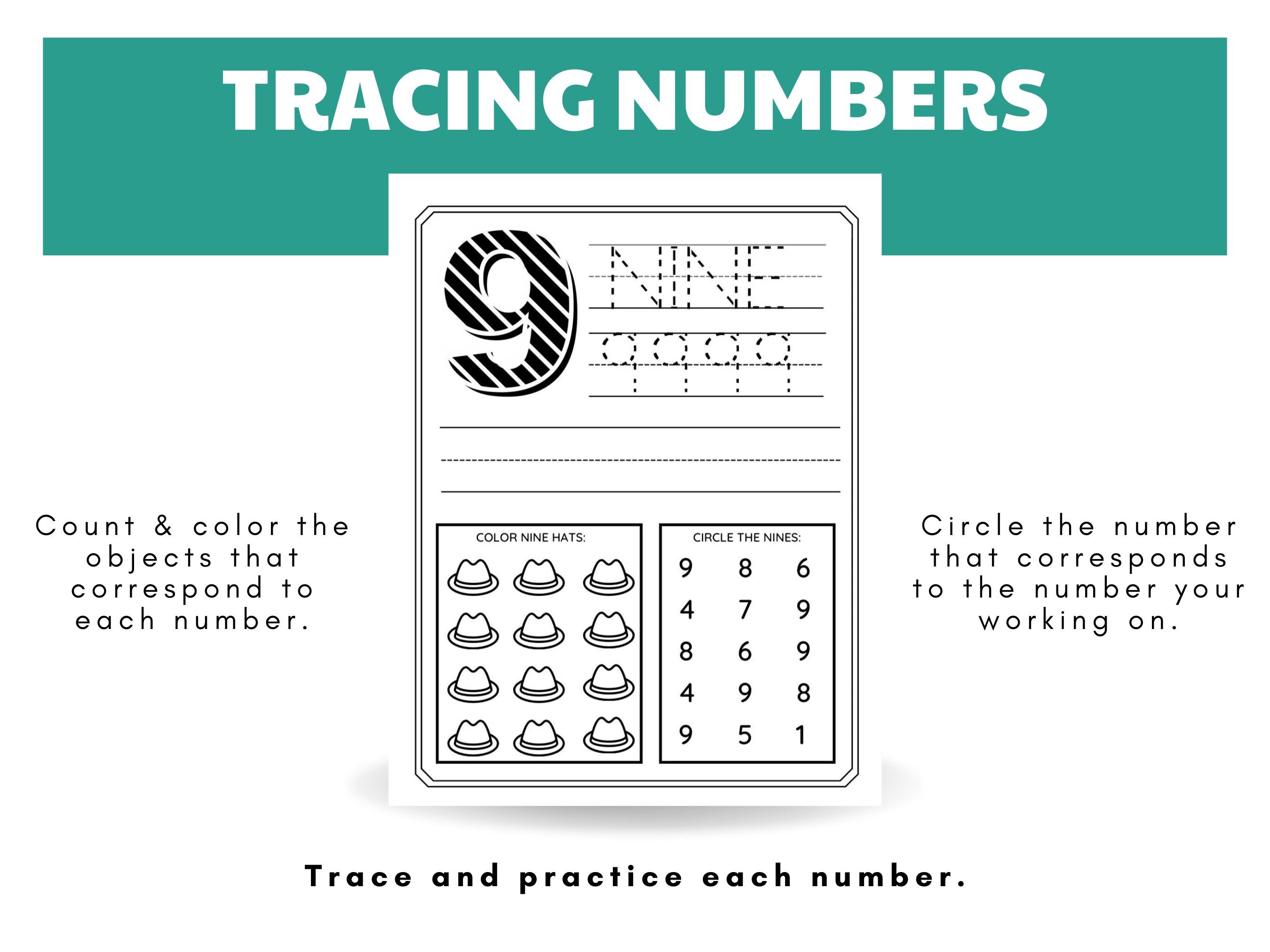 Tracing Numbers Workbook 1-20: Preschool Handwriting Practice (digital ...