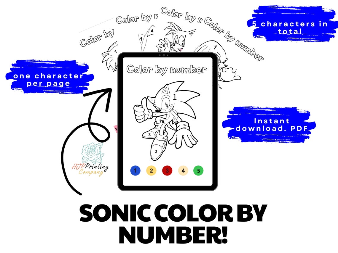 Sonic the Hedgehog, Color by Numbers, Color by Number Kids, Color by ...