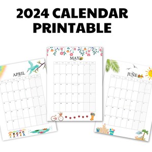 Printable Kids Calendar 2024, Monthly Planner, Fun & Educational ...