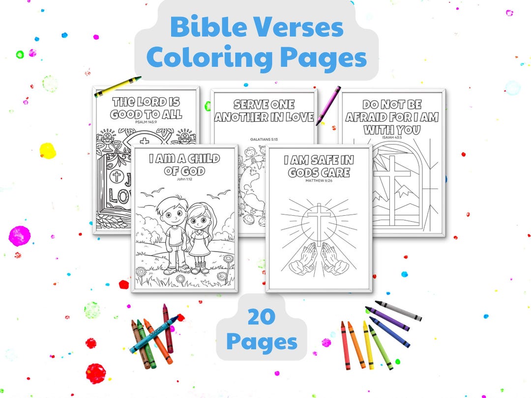 Kids Bible Verse Coloring Pages: Sunday School Activity (PDF) - Etsy UK